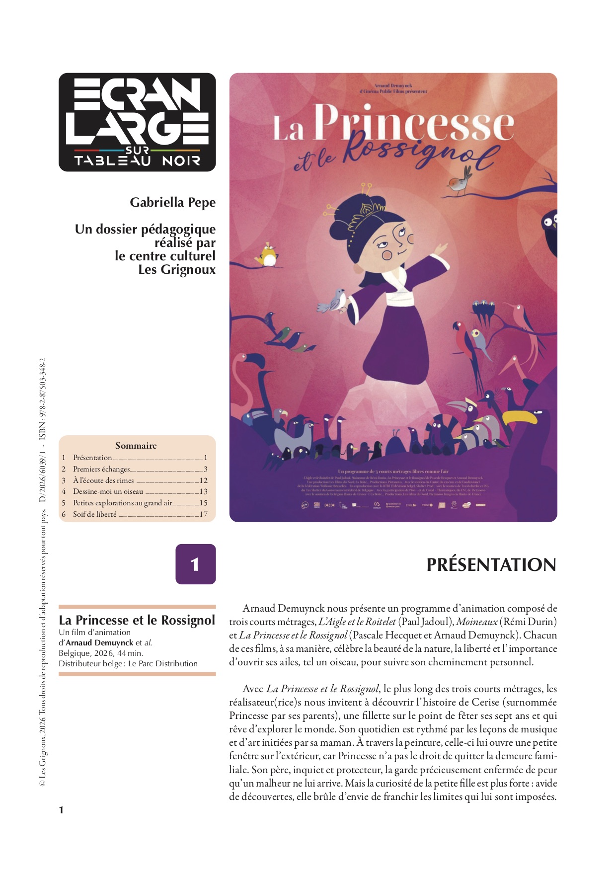 Les Grignoux - Dossiers pédagogiques - La Princesse et le rossignol